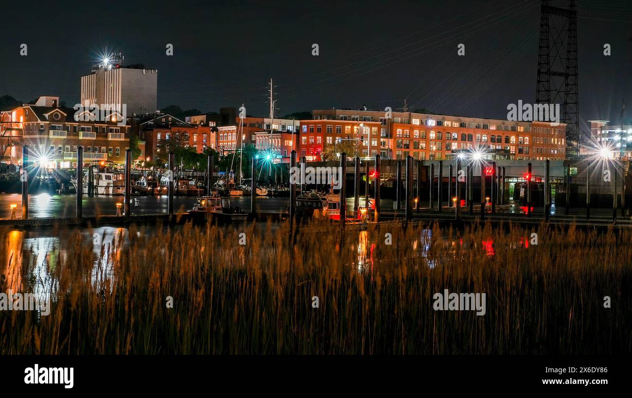NORWALK,CT, USA- MAY 13, 2024: Norwalk night scene captures the essence ...