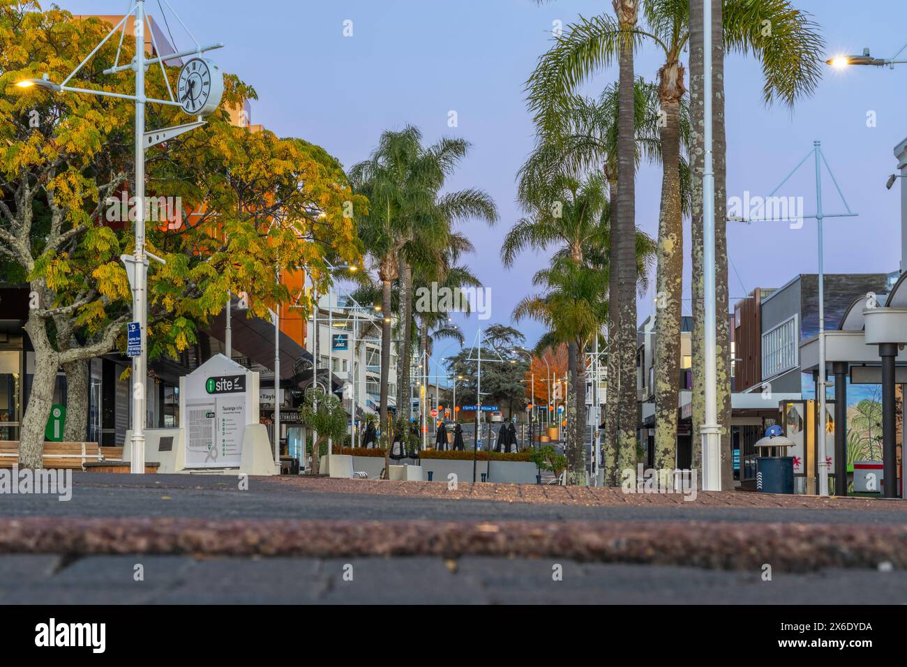 Tauranga New Zealand - May 11 2024; Isite sign in downtown square ...