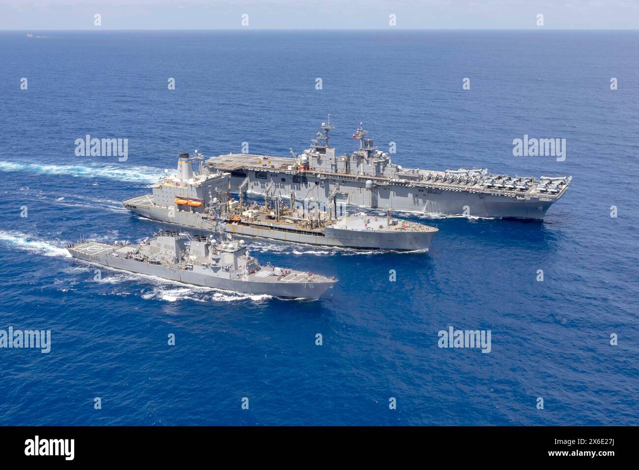 Apr 28, 2024 - Atlantic Ocean - The amphibious assault ship USS Wasp ...