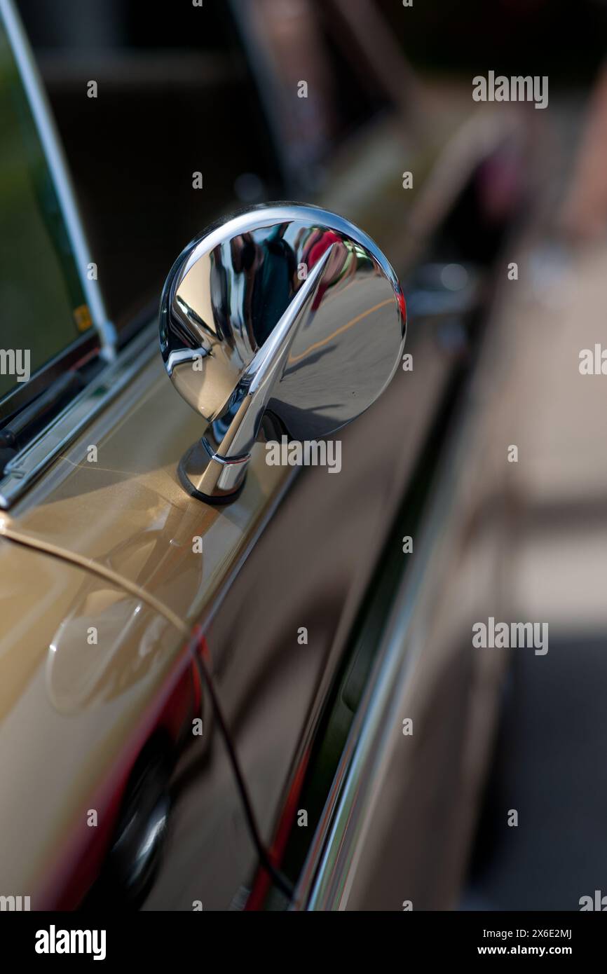 Chrome Mirror on Antique Muscle Car Stock Photo - Alamy