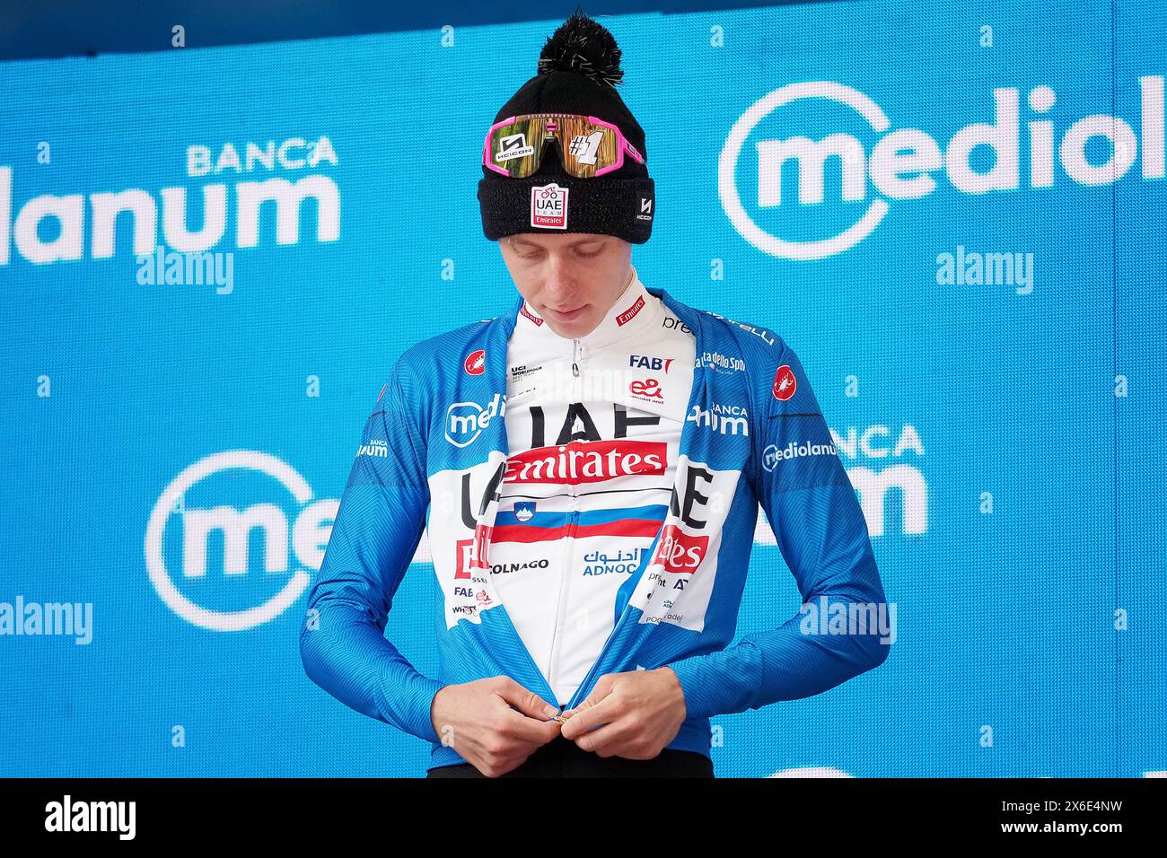 Bocca Della Selva, Italy. 14th May, 2024. Tadej Poga?ar is a Slovenian road cyclist who races ...
