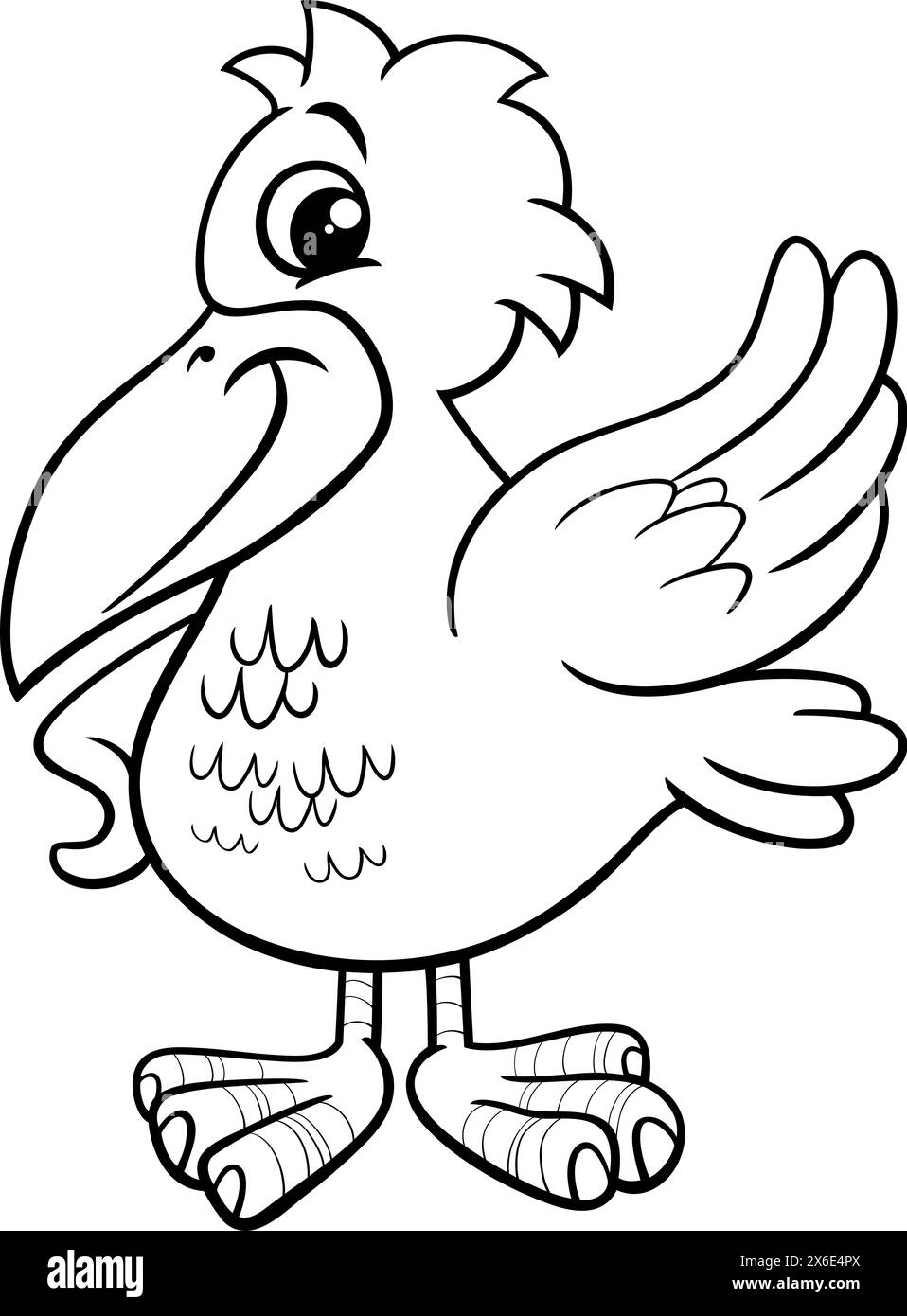 Cartoon illustration of fantasy bird comic animal character coloring ...