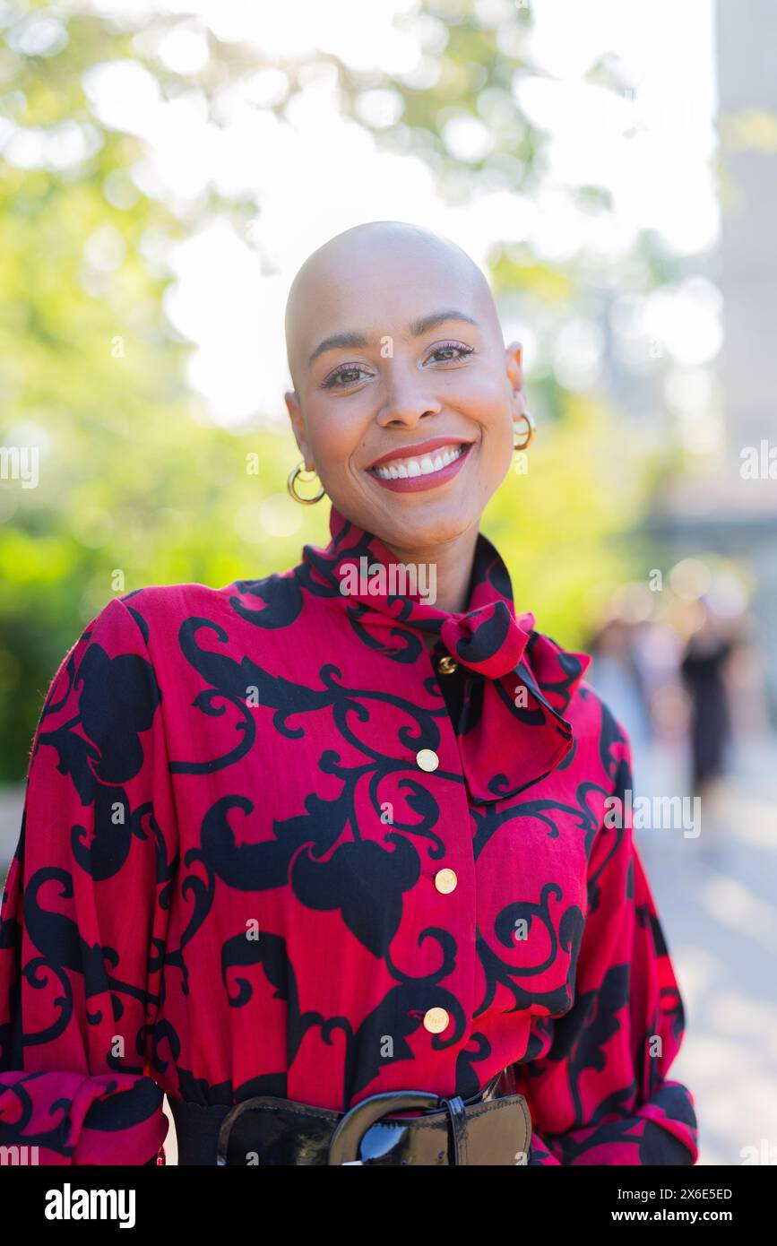 Cologne, Germany. 14th May, 2024. Sharon Battiste, presenter, comes to ...