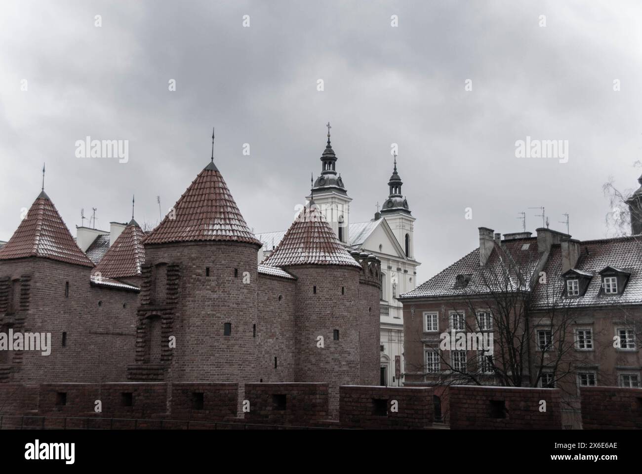 View of the historic center of the city of Warsaw, Poland in Eastern ...