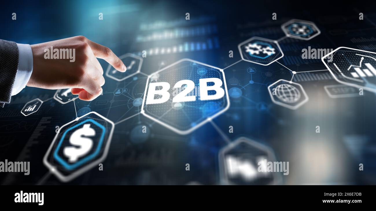 Business to business B2B. Business model on Virtual Screen Stock Photo ...