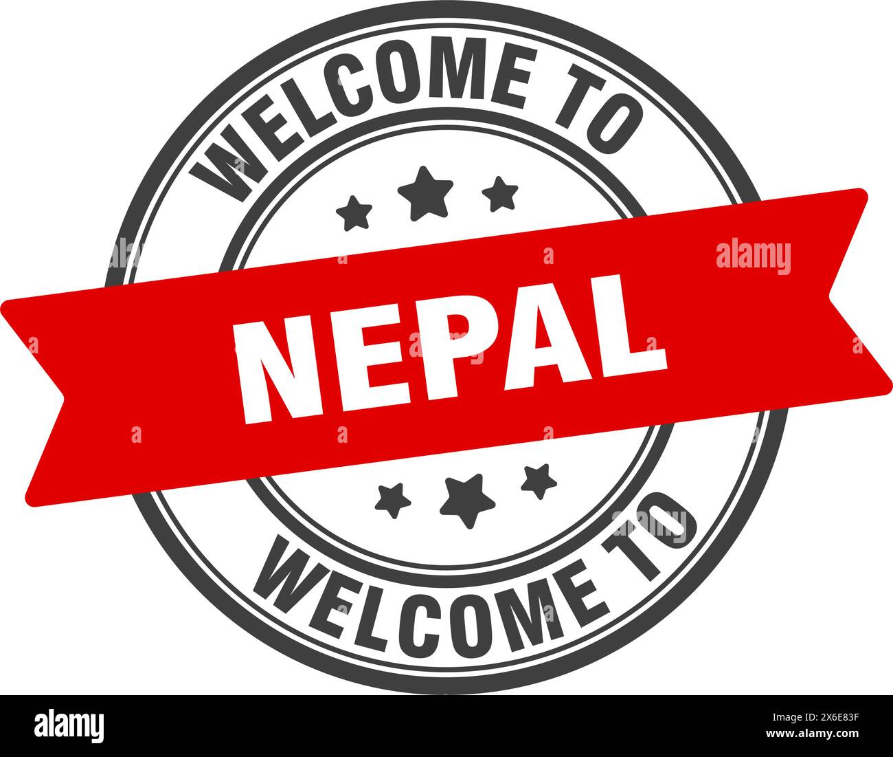 Welcome to Nepal stamp. Nepal round sign isolated on white background ...