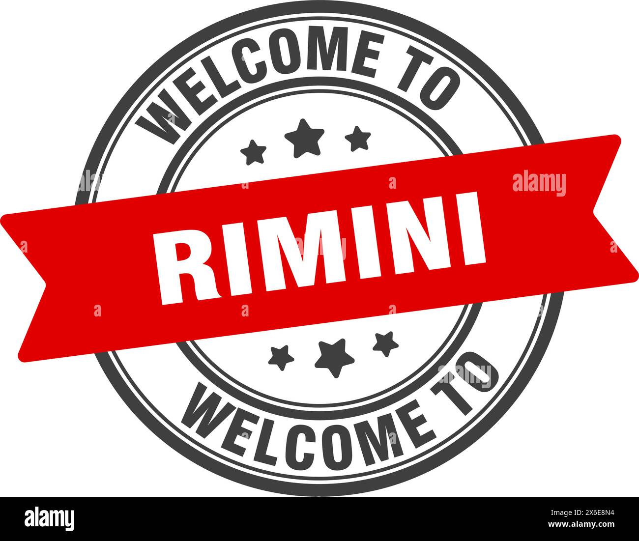 Welcome to Rimini stamp. Rimini round sign isolated on white background ...