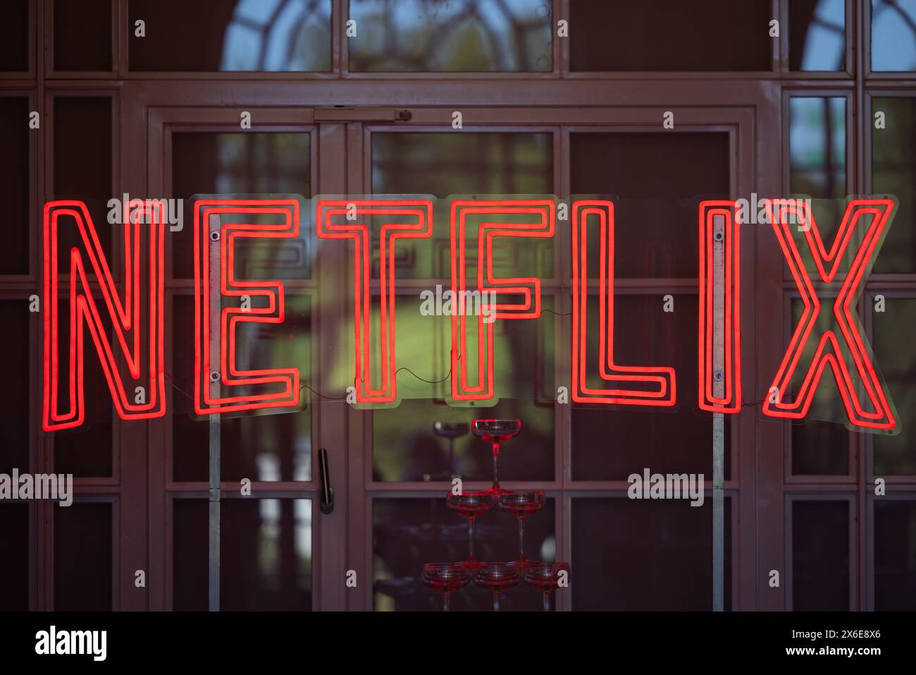 Cologne, Germany. 14th May, 2024. The word "Netflix" shines brightly at ...