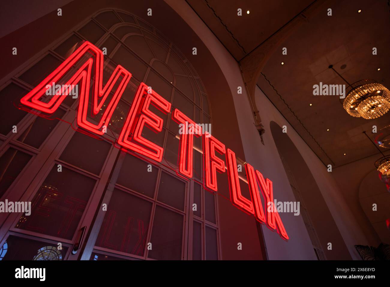 Cologne, Germany. 14th May, 2024. The word "Netflix" shines brightly at ...