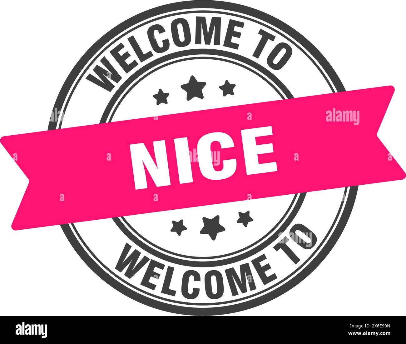 Welcome to Nice stamp. Nice round sign isolated on white background ...