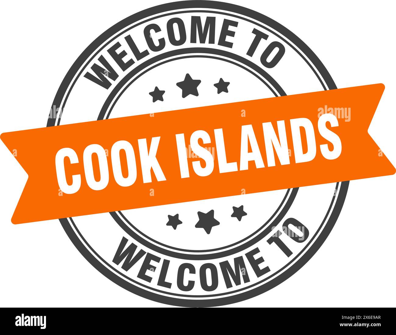 Welcome to Cook Islands stamp. Cook Islands round sign isolated on ...