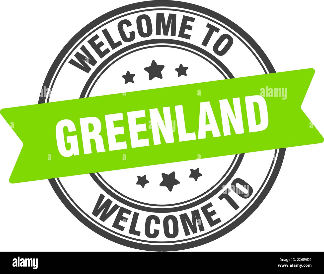 Welcome to Greenland stamp. Greenland round sign isolated on white ...