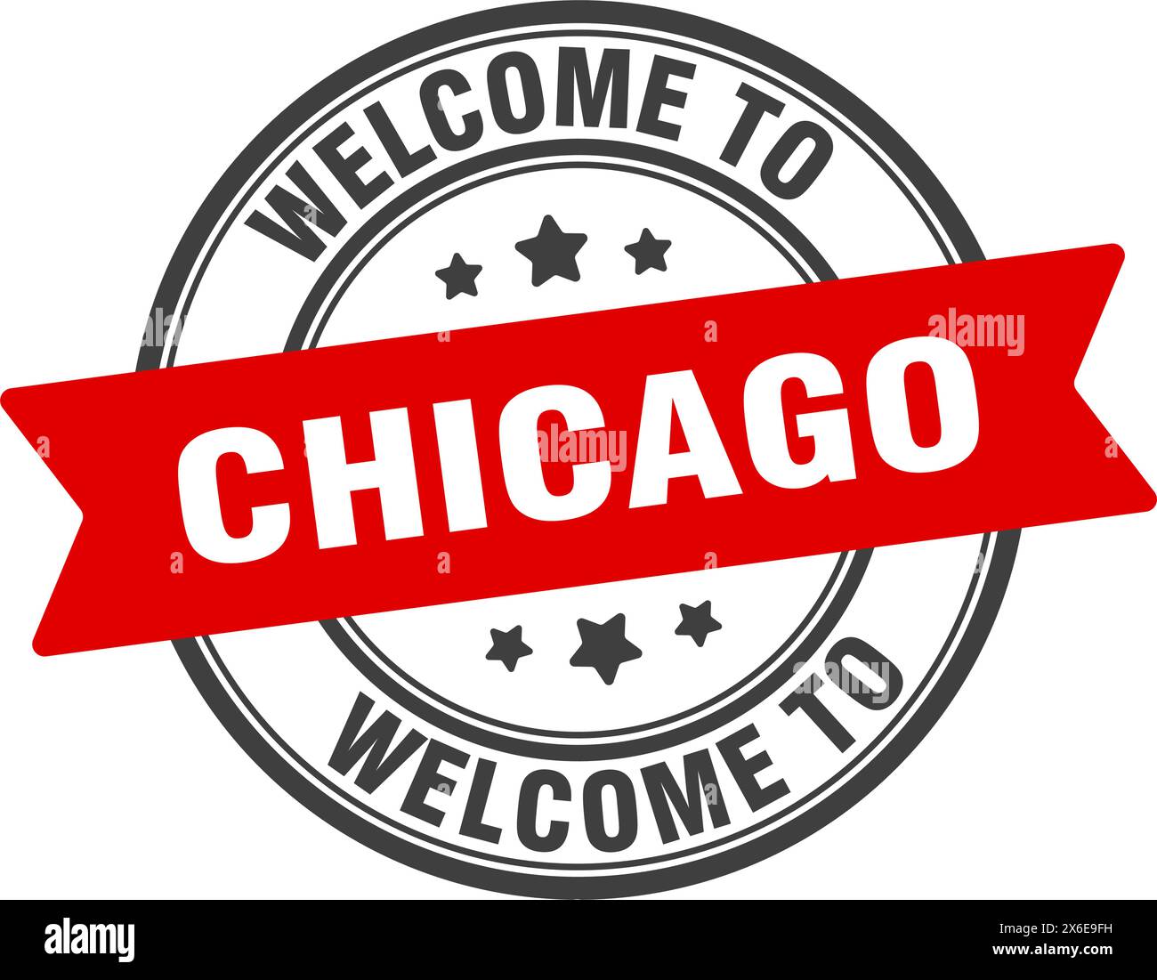 Welcome to Chicago stamp. Chicago round sign isolated on white ...