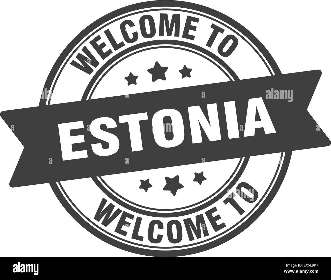 Welcome to Estonia stamp. Estonia round sign isolated on white ...