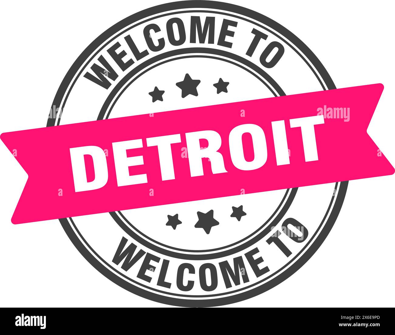 Welcome to Detroit stamp. Detroit round sign isolated on white ...