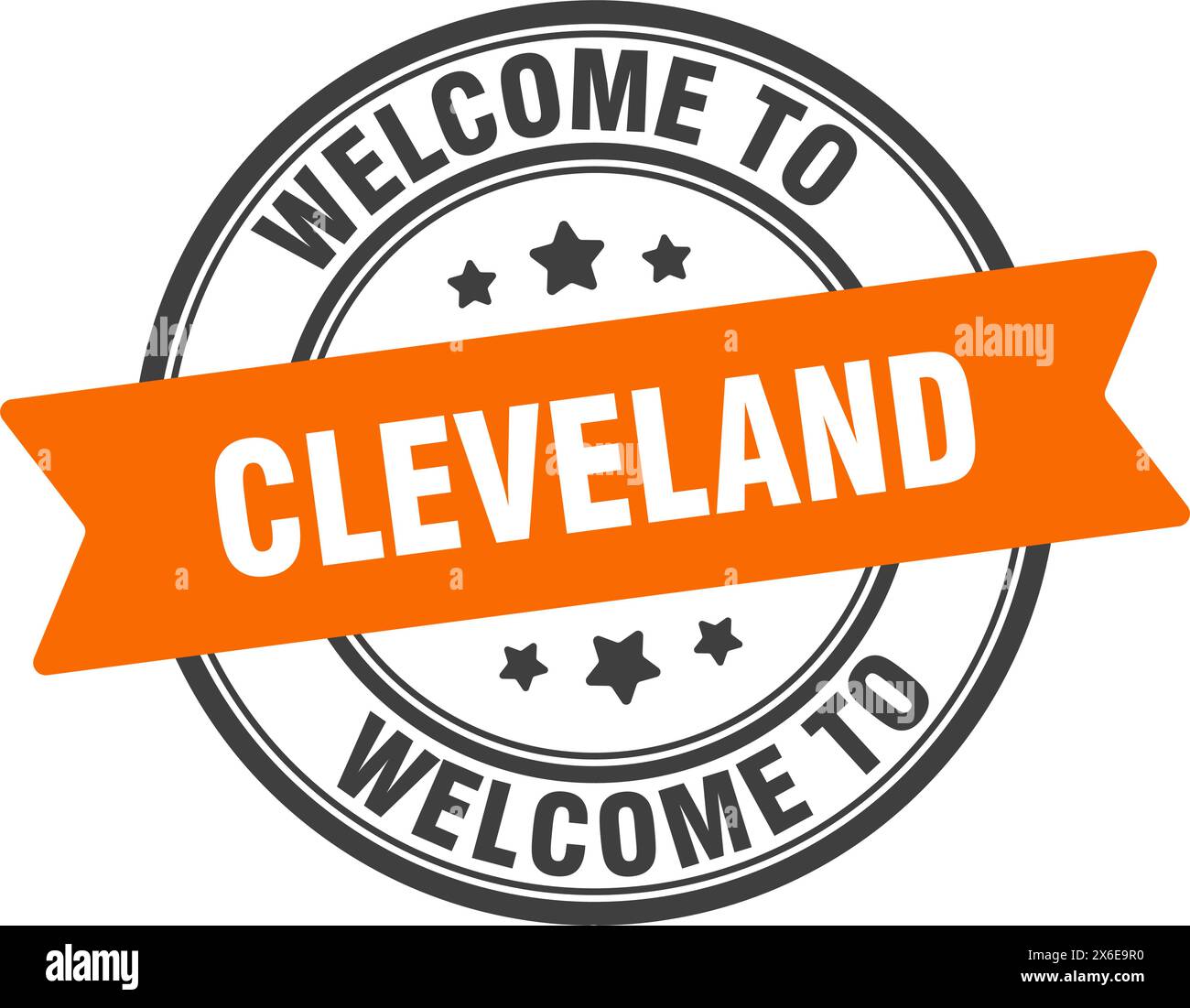 Welcome to Cleveland stamp. Cleveland round sign isolated on white ...