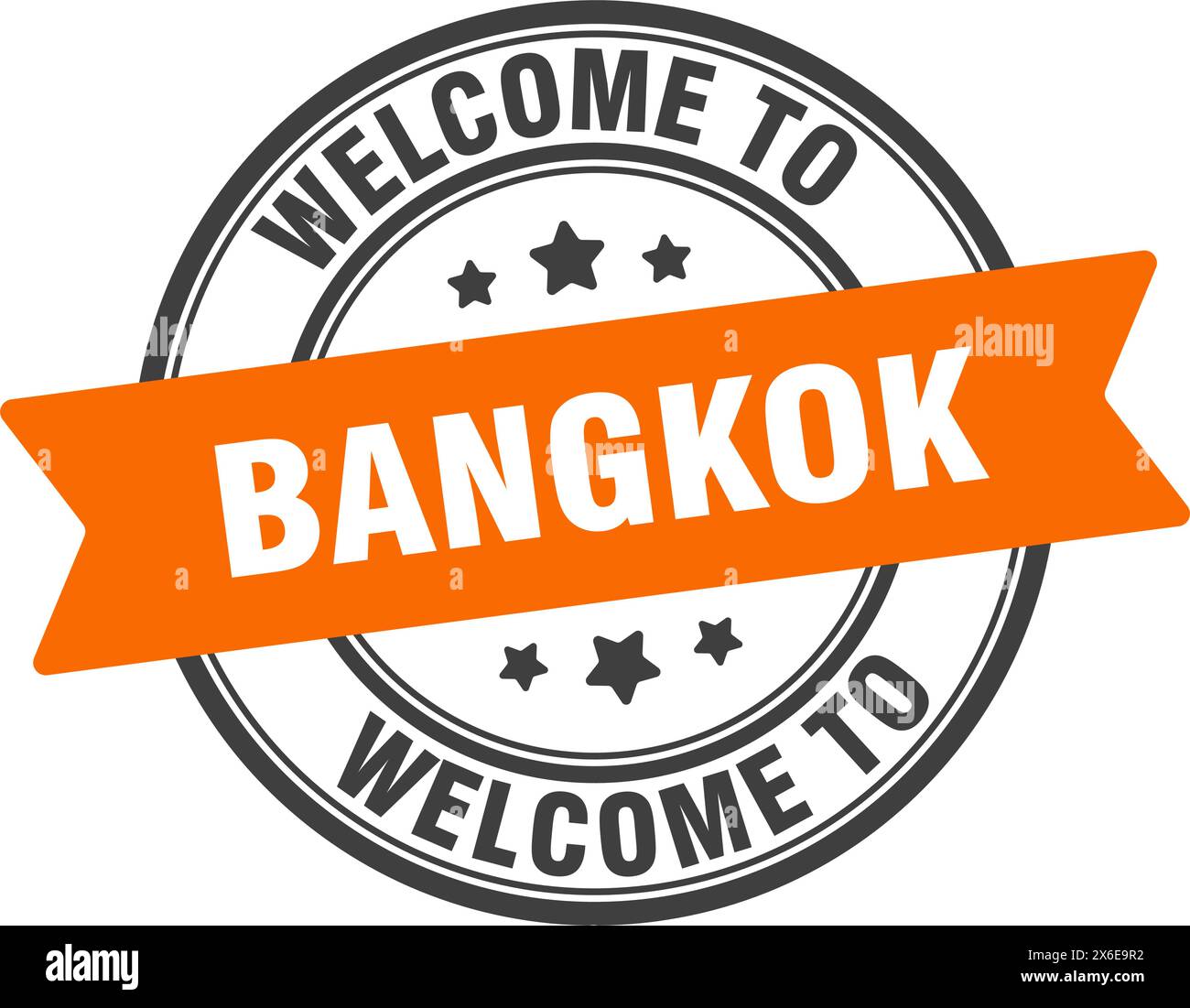 Welcome to Bangkok stamp. Bangkok round sign isolated on white ...