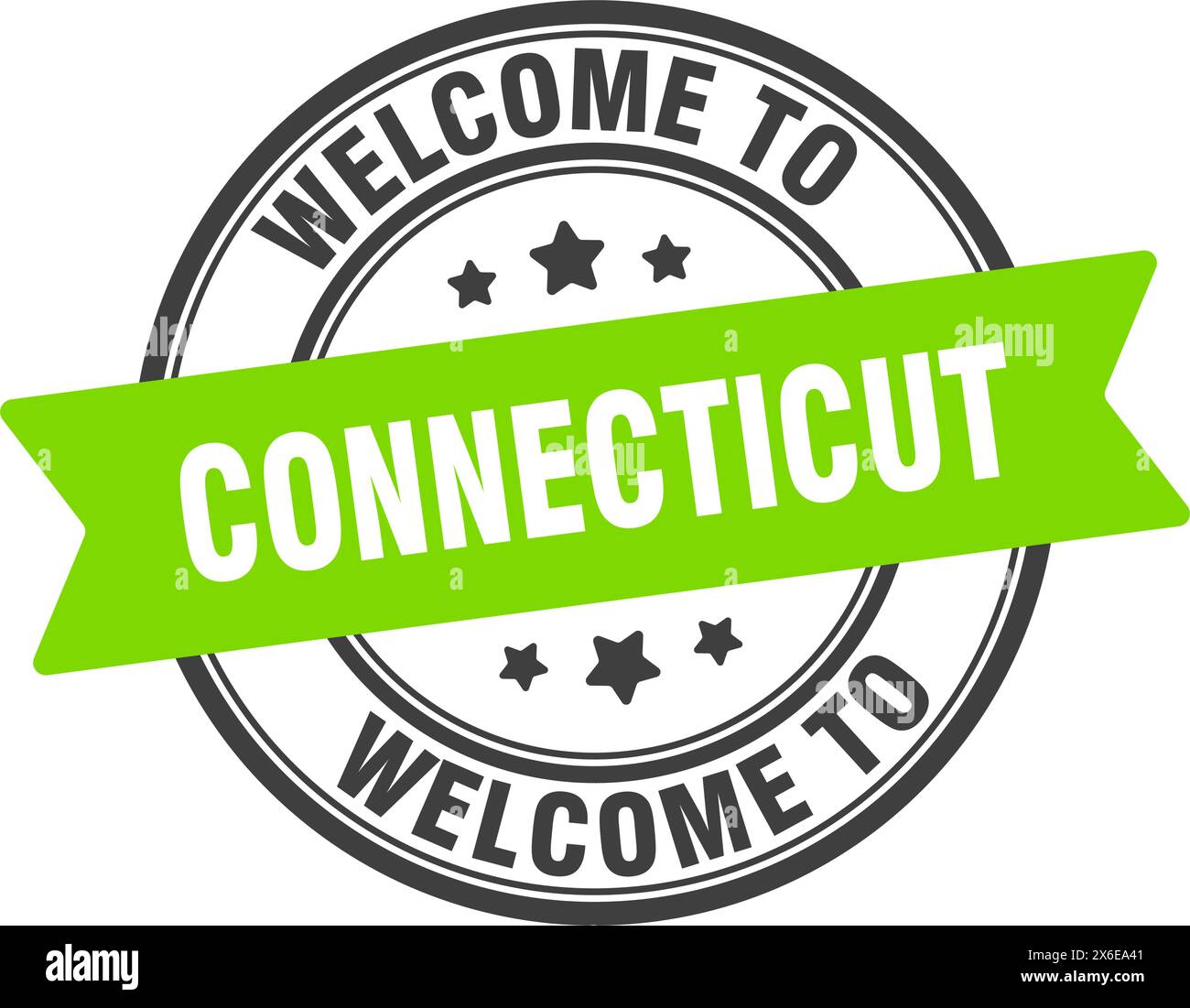 Welcome to Connecticut stamp. Connecticut round sign isolated on white ...