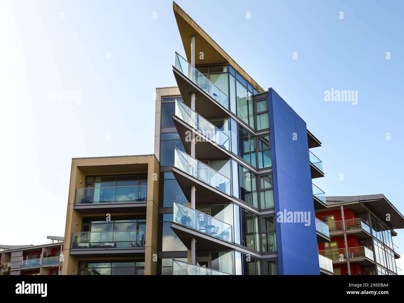 Bristol, England- March 30, 2024: Colorful modern house in Wapping ...