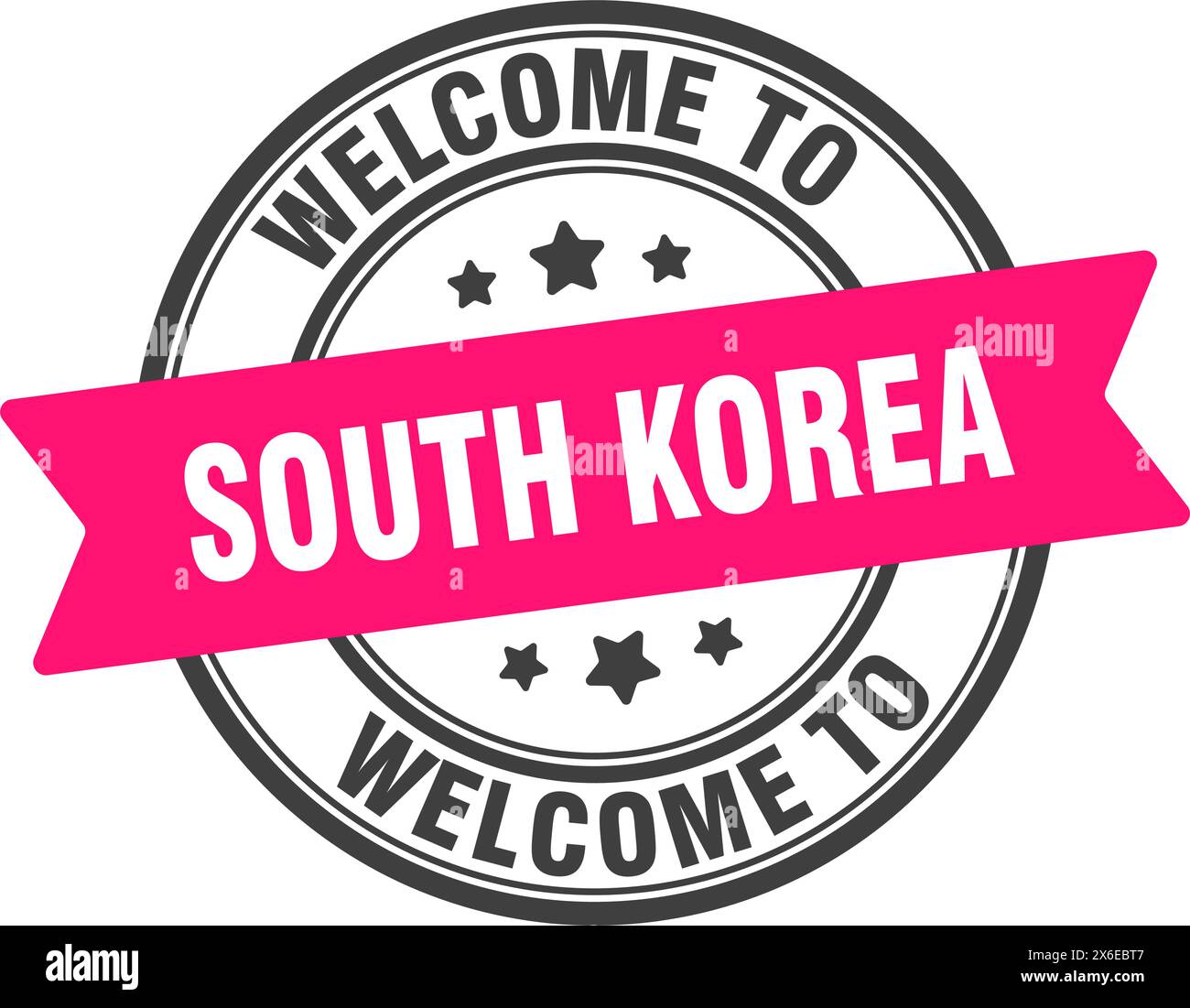 Welcome to South Korea stamp. South Korea round sign isolated on white ...