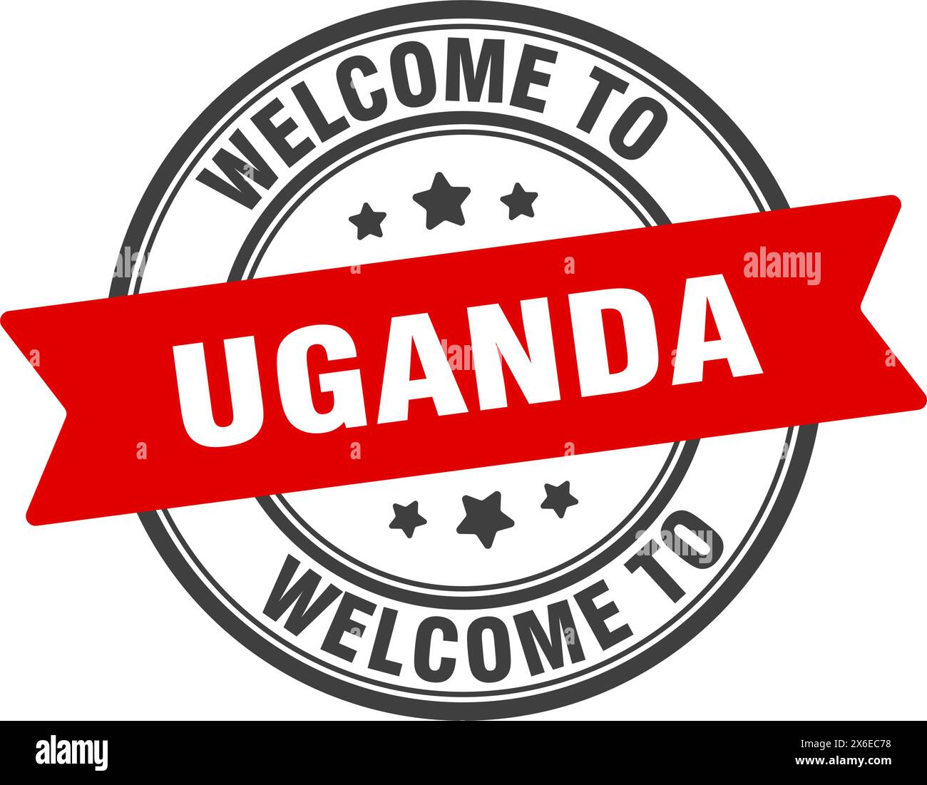 Welcome to Uganda stamp. Uganda round sign isolated on white background ...