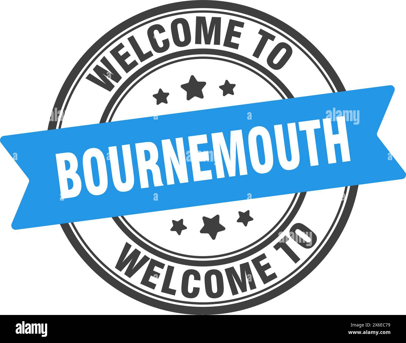 Welcome to Bournemouth stamp. Bournemouth round sign isolated on white ...