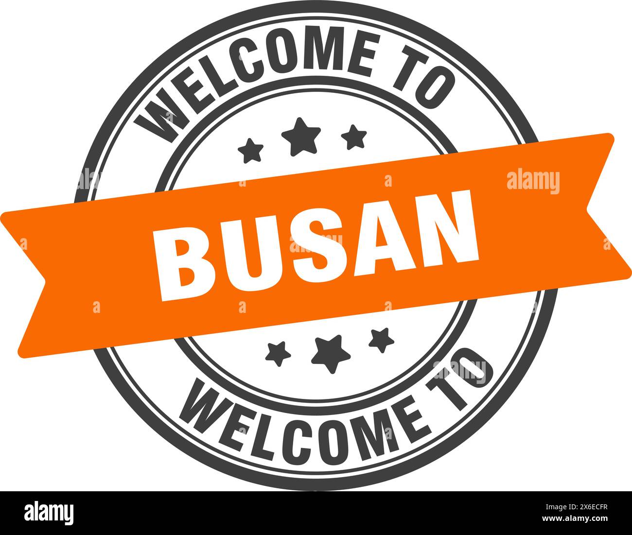 Welcome to Busan stamp. Busan round sign isolated on white background ...