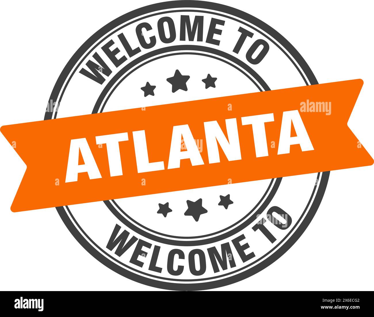 Welcome to Atlanta stamp. Atlanta round sign isolated on white ...