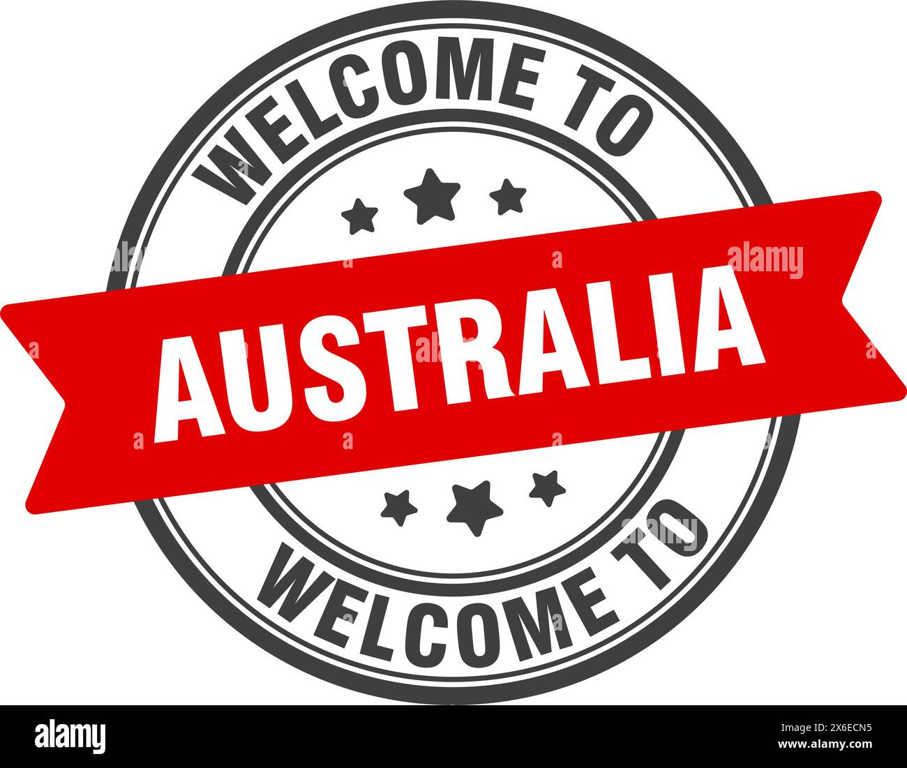 Welcome to Australia stamp. Australia round sign isolated on white ...