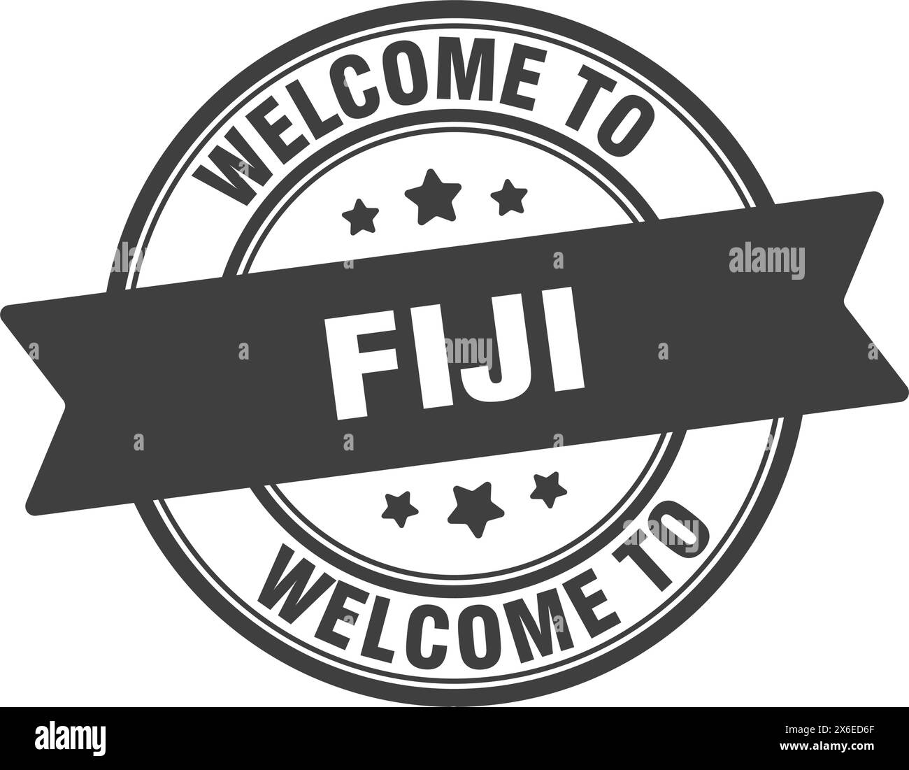 Welcome to Fiji stamp. Fiji round sign isolated on white background ...