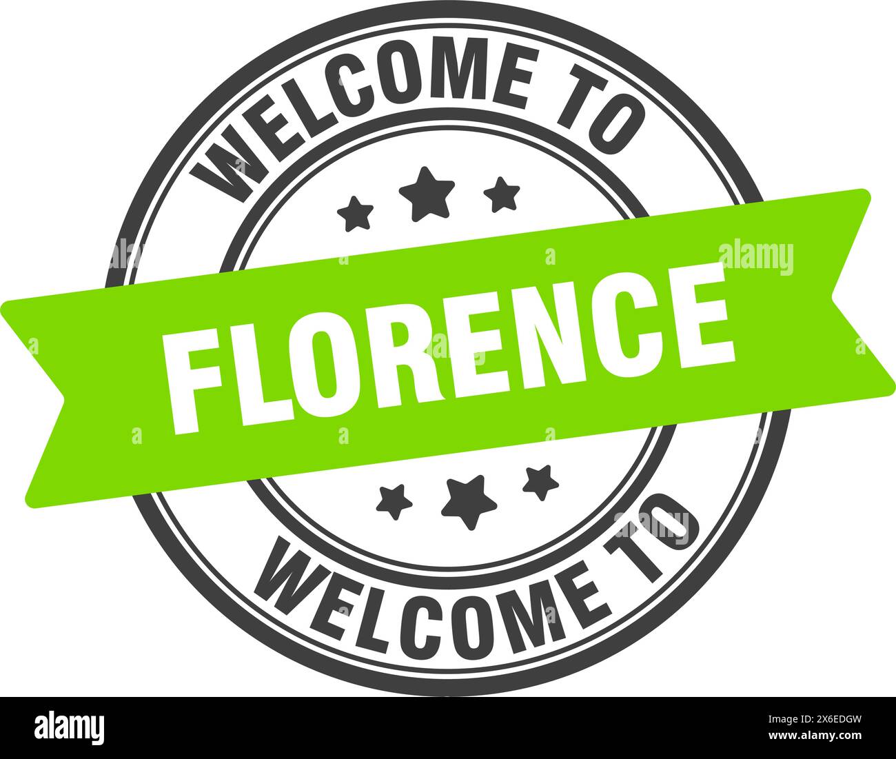 Welcome to Florence stamp. Florence round sign isolated on white ...