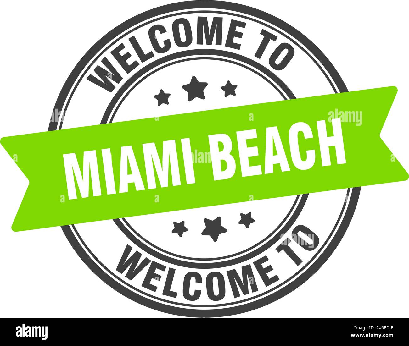 Welcome to Miami Beach stamp. Miami Beach round sign isolated on white ...