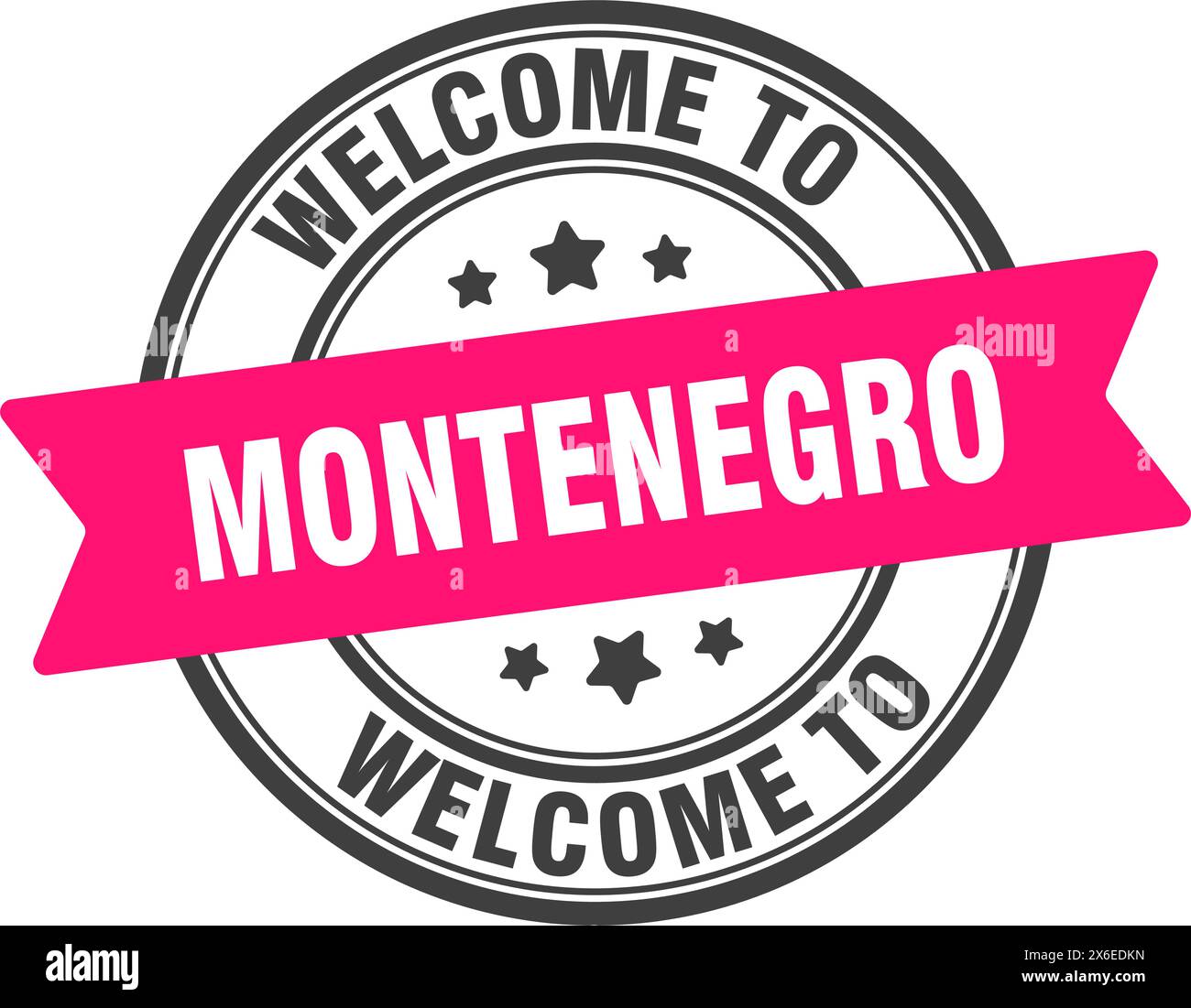 Welcome to Montenegro stamp. Montenegro round sign isolated on white ...