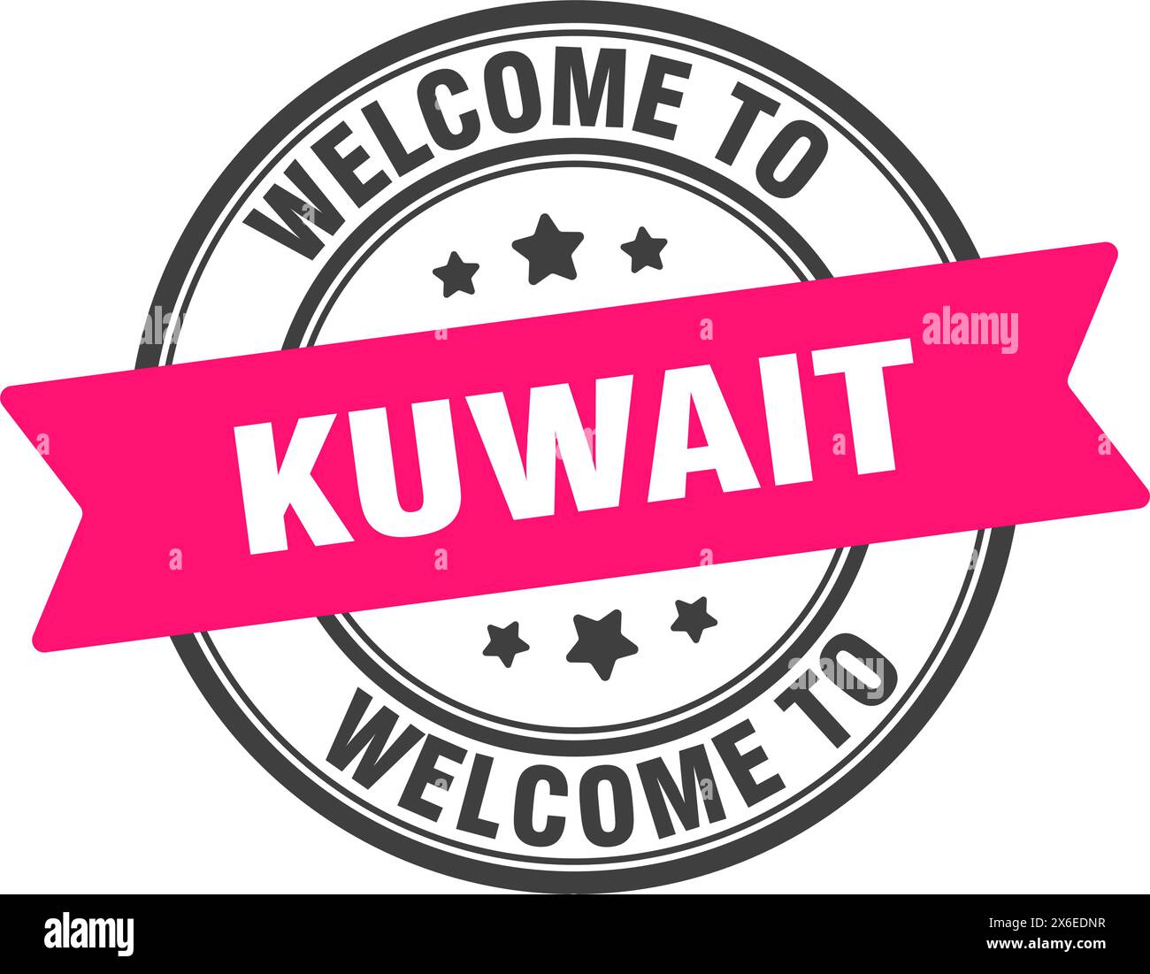 Welcome to Kuwait stamp. Kuwait round sign isolated on white background ...