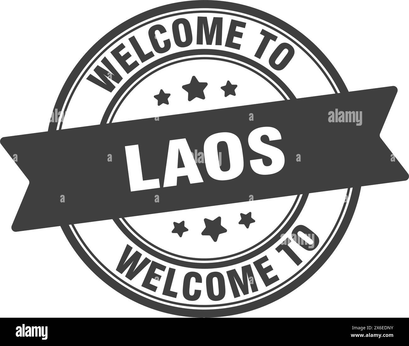 Welcome to Laos stamp. Laos round sign isolated on white background ...