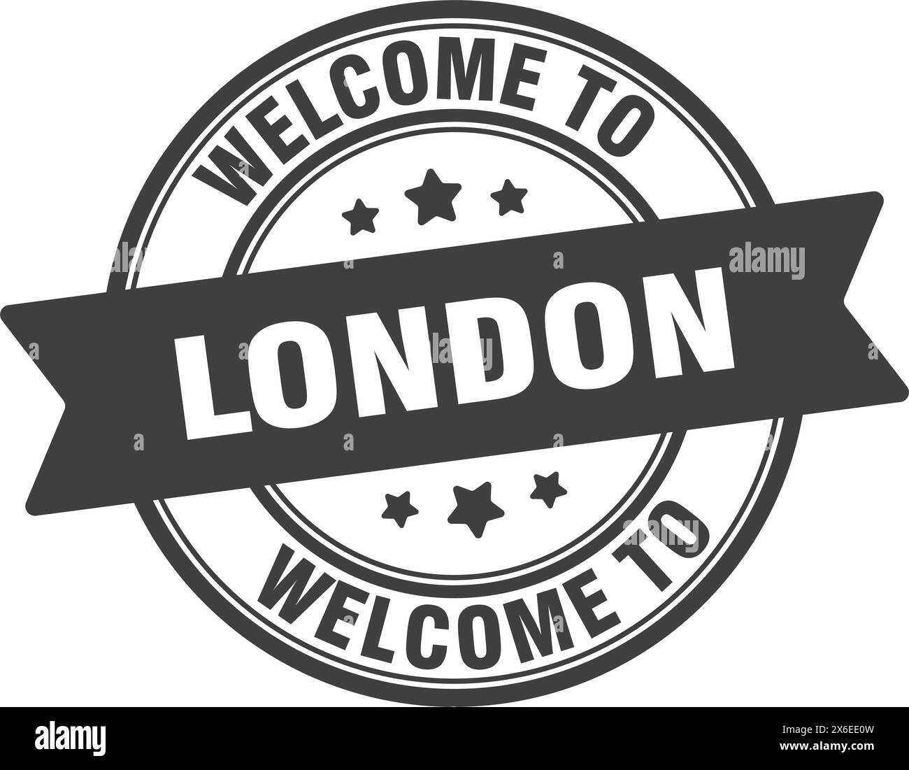 Welcome to London stamp. London round sign isolated on white background ...
