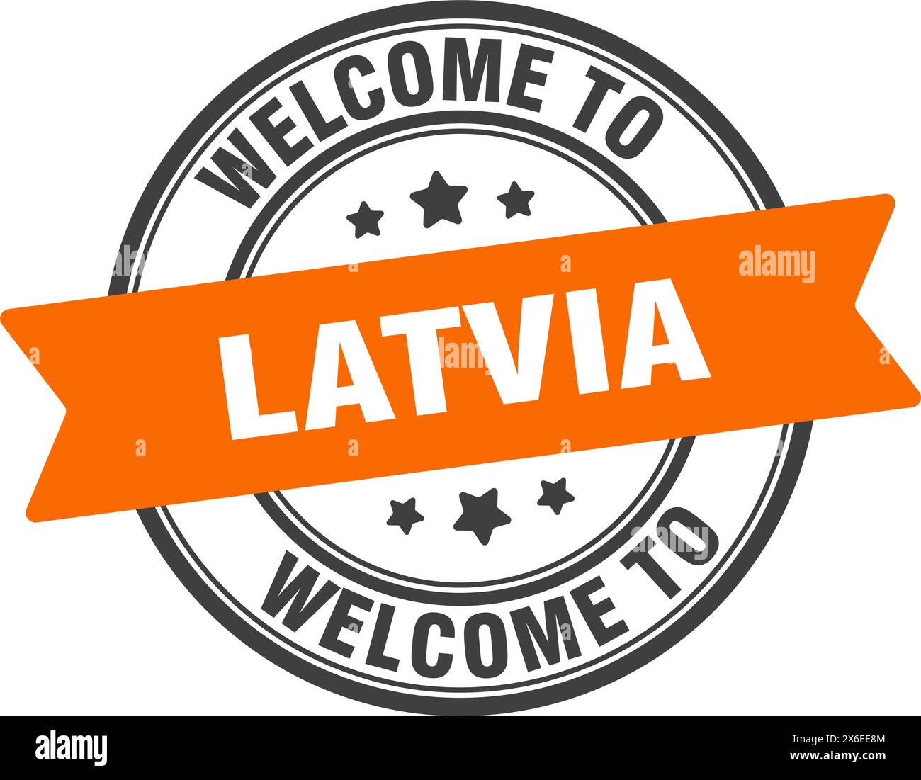 Welcome to Latvia stamp. Latvia round sign isolated on white background ...