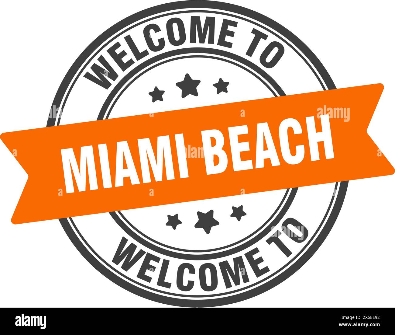 Welcome to Miami Beach stamp. Miami Beach round sign isolated on white ...