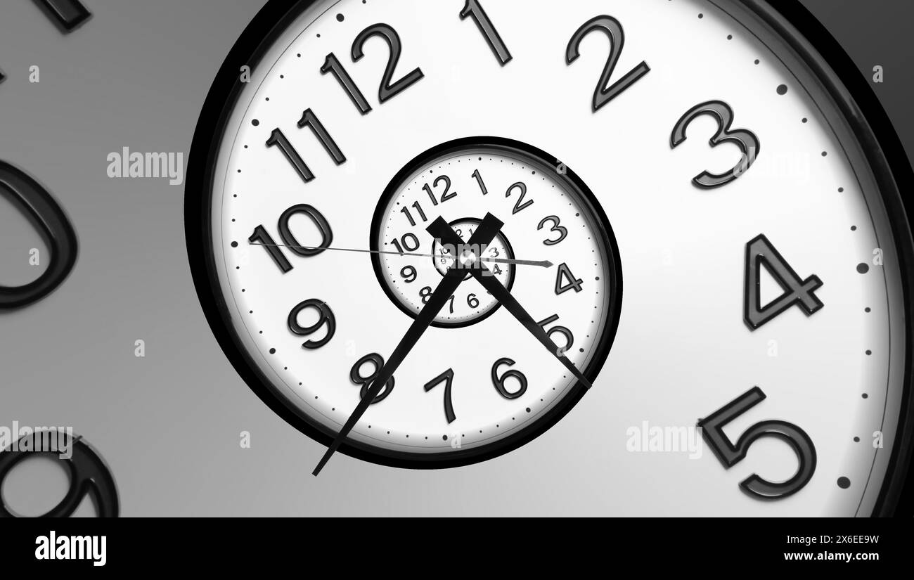 Infinity and other time related concepts, banner design. White clock ...