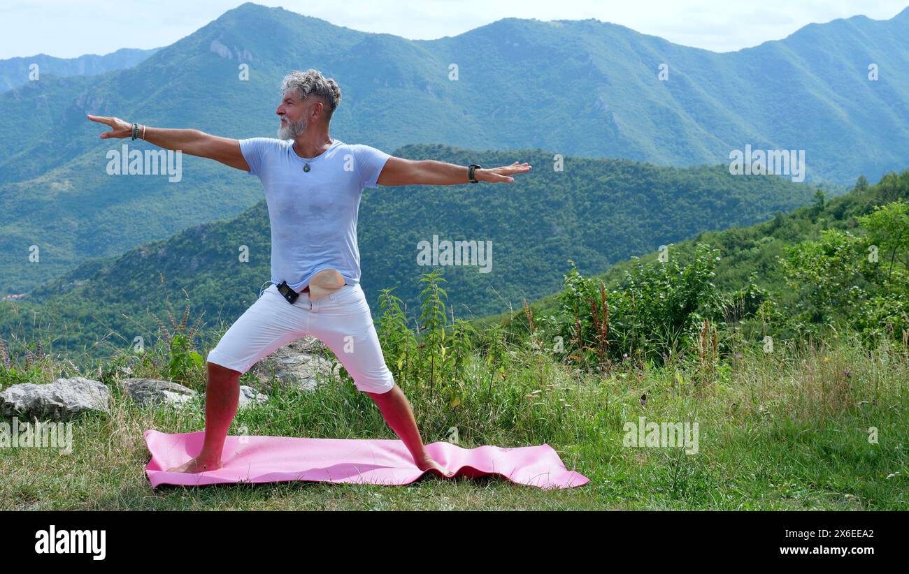 A sick old gray-haired man with diabetes and colon cancer with a ...