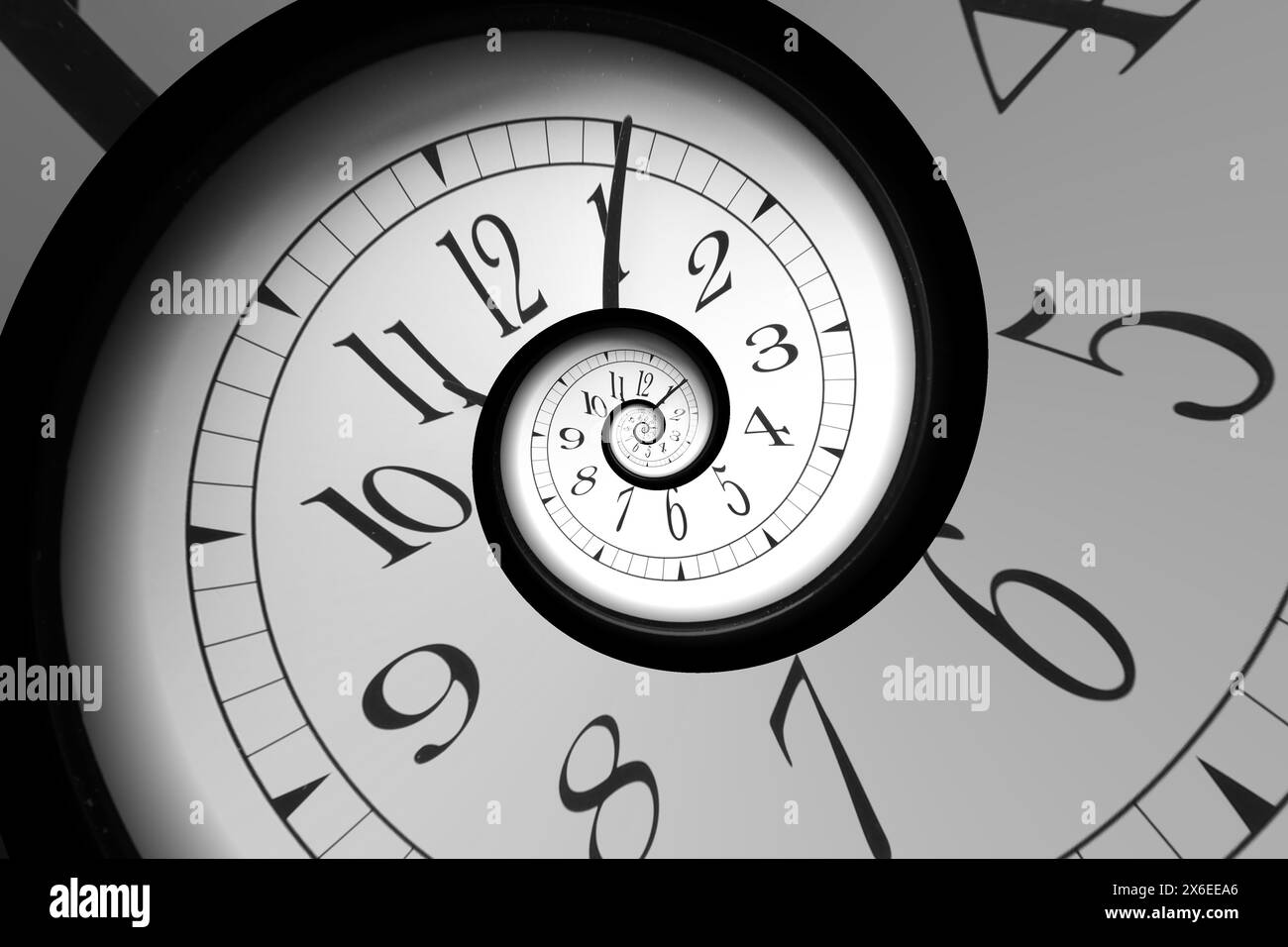 Modern white infinity time spiral Black and White Stock Photos & Images ...