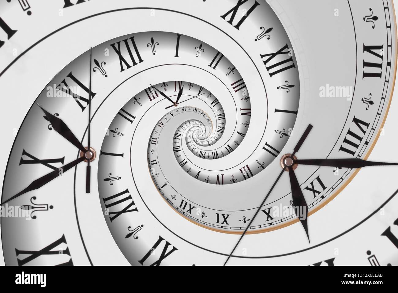 Infinity and other time related concepts. White clock face with roman ...