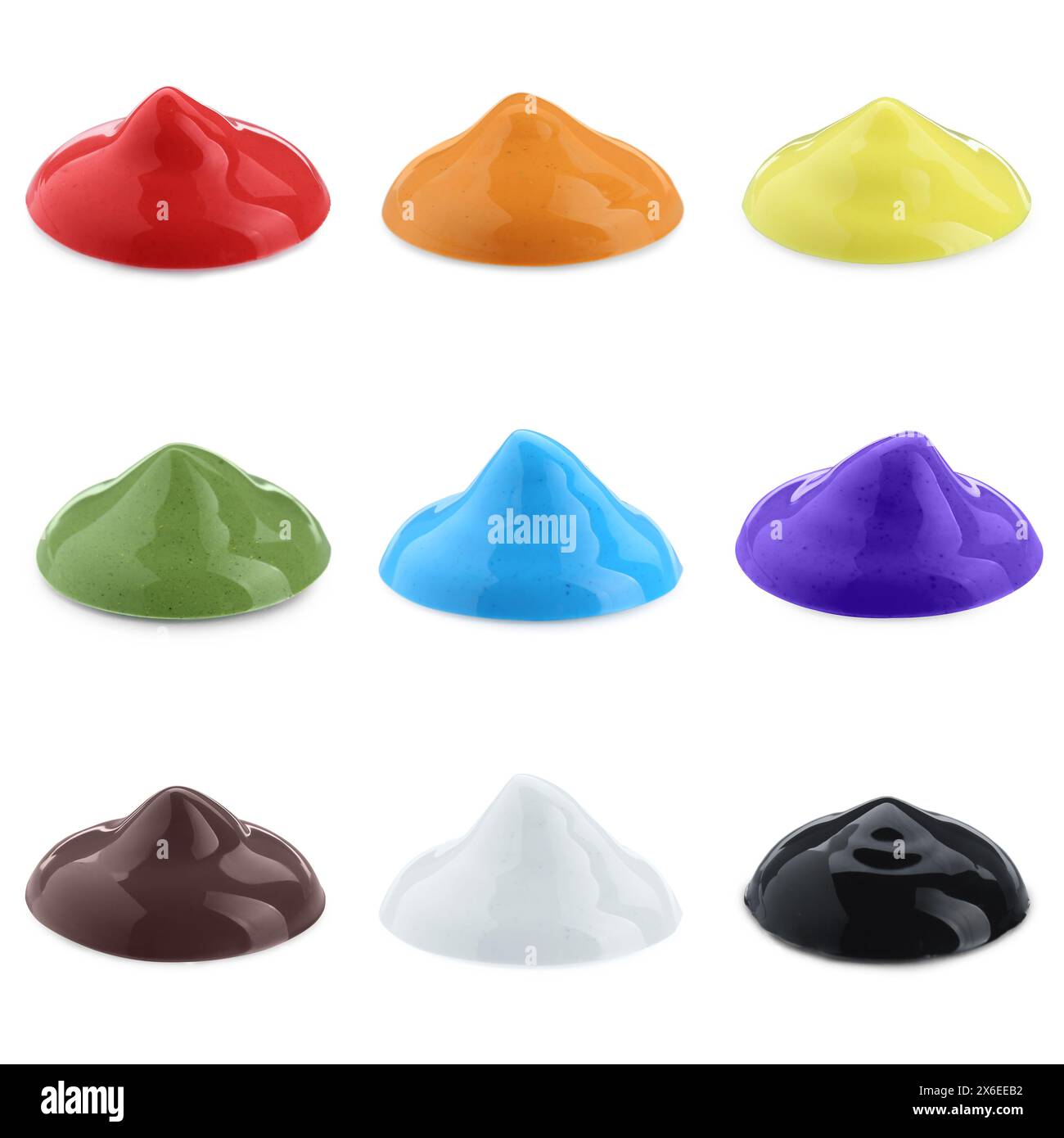 Paint blobs of different colors isolated on white, set Stock Photo - Alamy