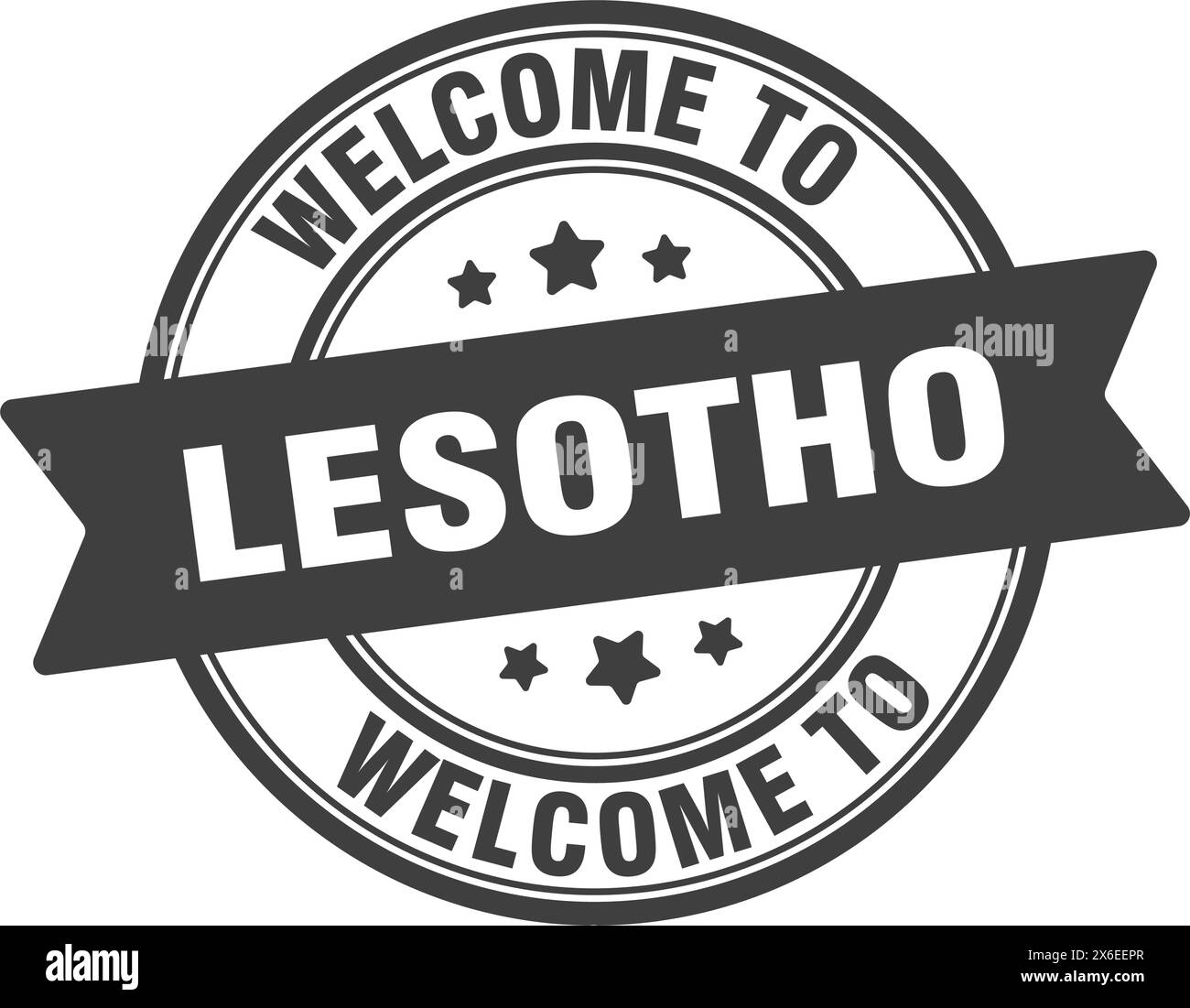 Welcome to Lesotho stamp. Lesotho round sign isolated on white ...