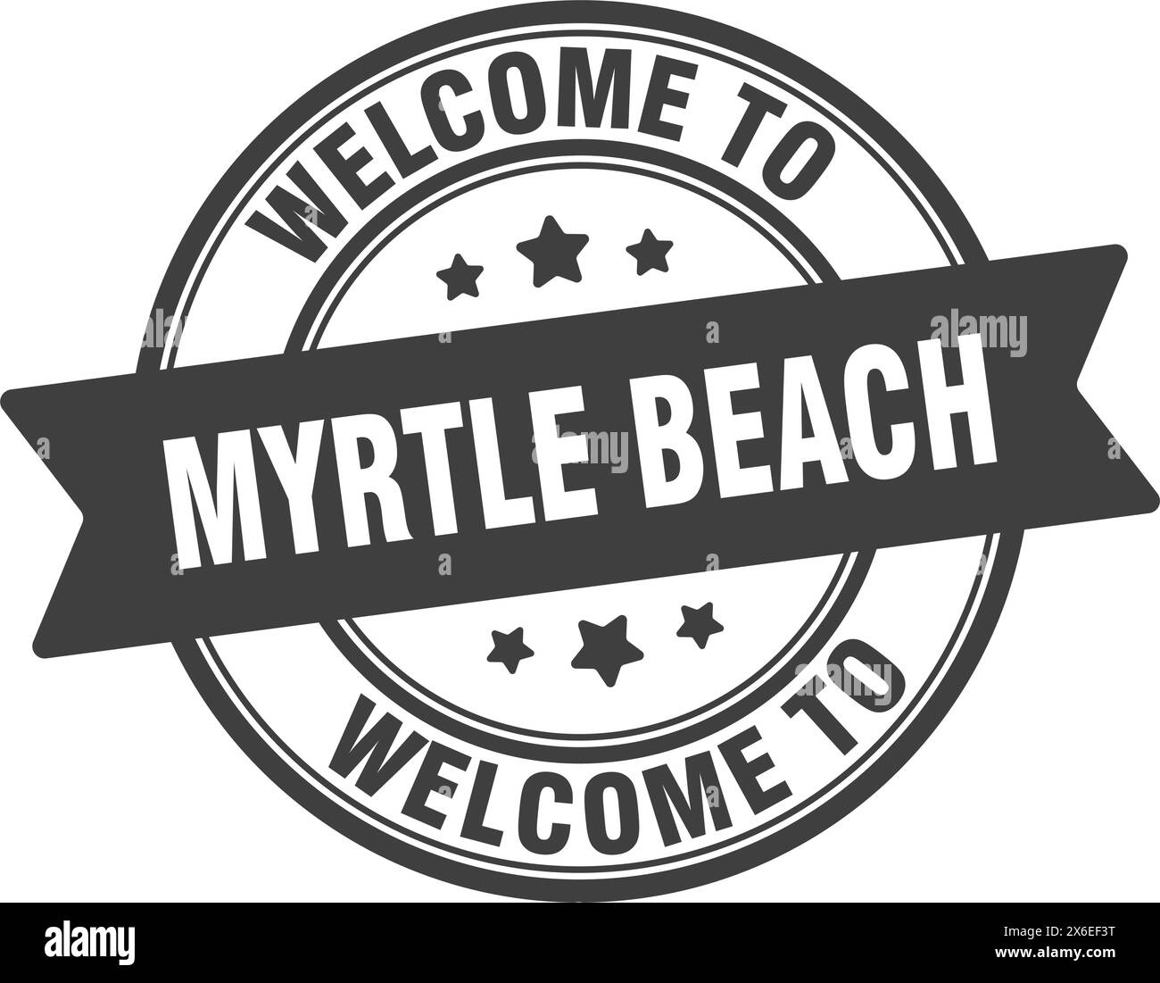 Welcome to Myrtle Beach stamp. Myrtle Beach round sign isolated on ...