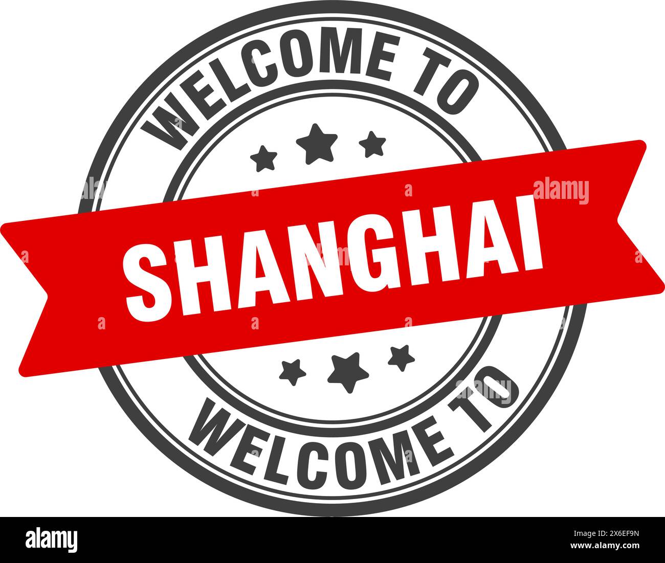 Welcome to Shanghai stamp. Shanghai round sign isolated on white ...