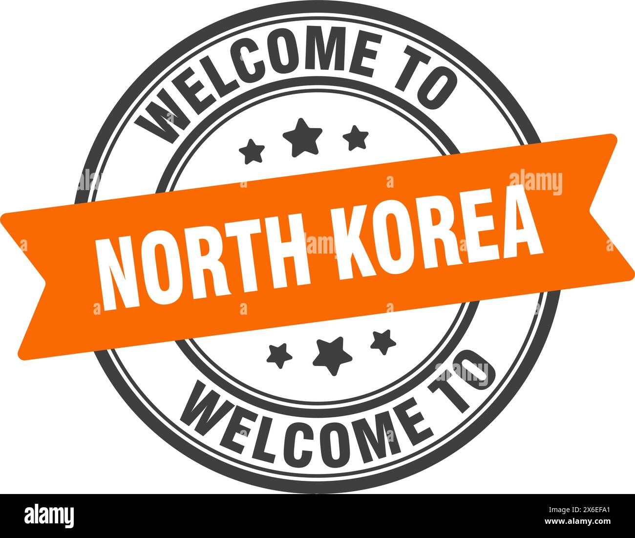 Welcome to North Korea stamp. North Korea round sign isolated on white ...