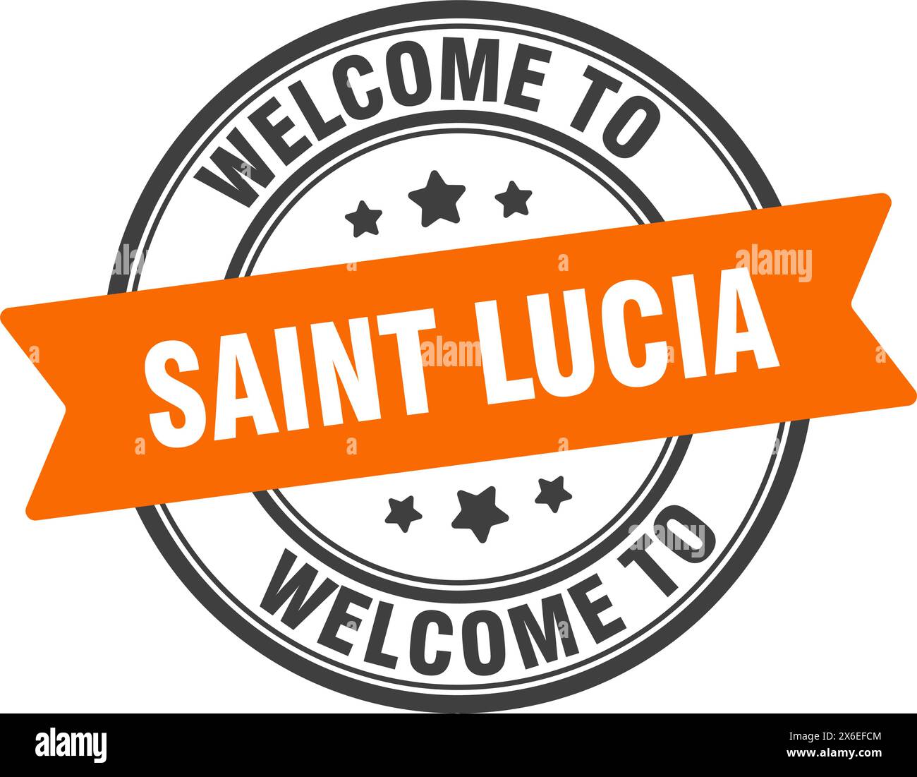Welcome to Saint Lucia stamp. Saint Lucia round sign isolated on white ...