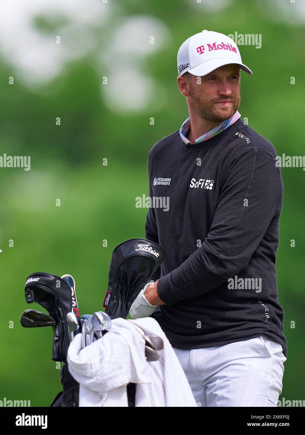 Wyndham Clark of the United States in action during a practice round ...