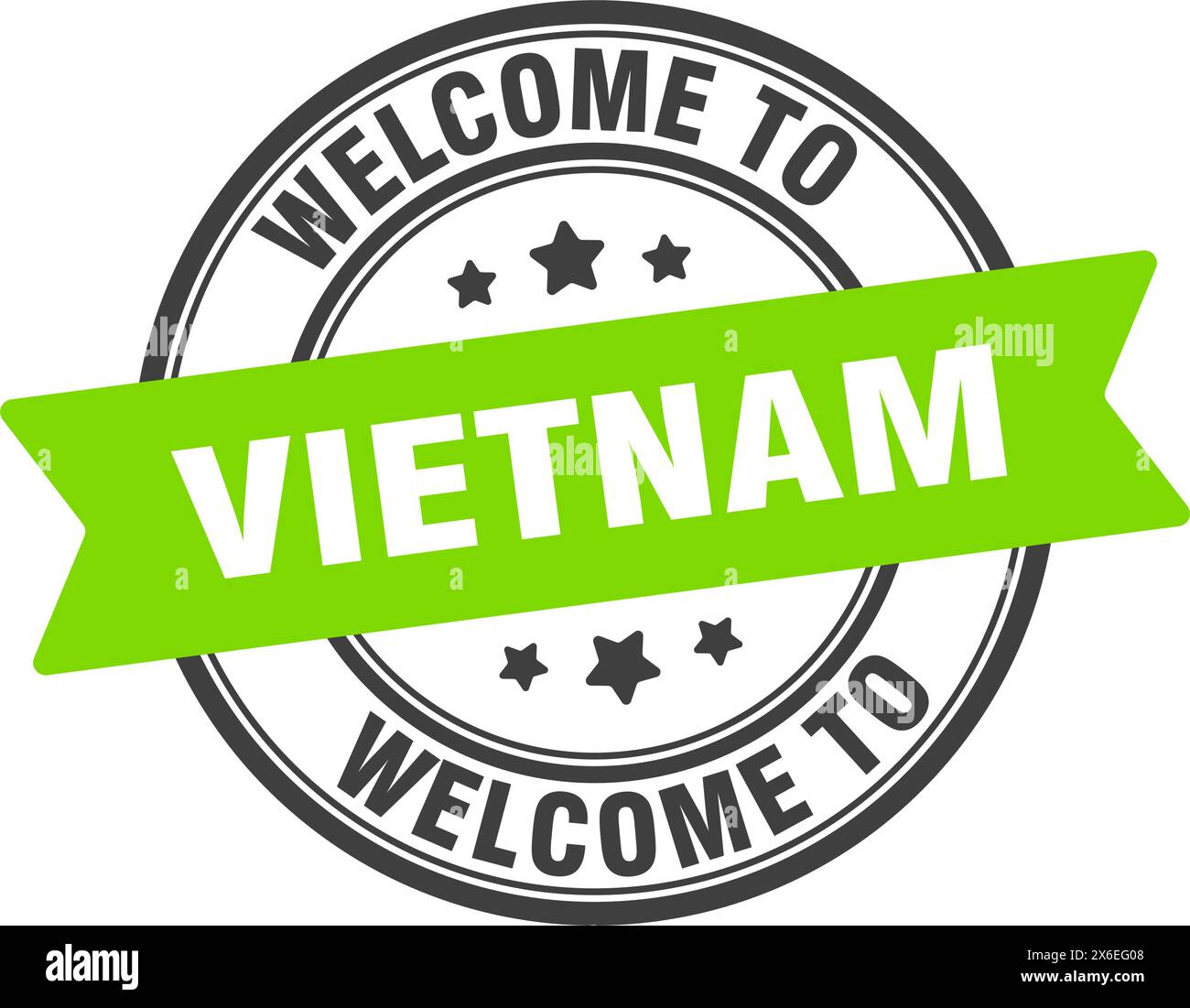 Welcome to Vietnam stamp. Vietnam round sign isolated on white ...